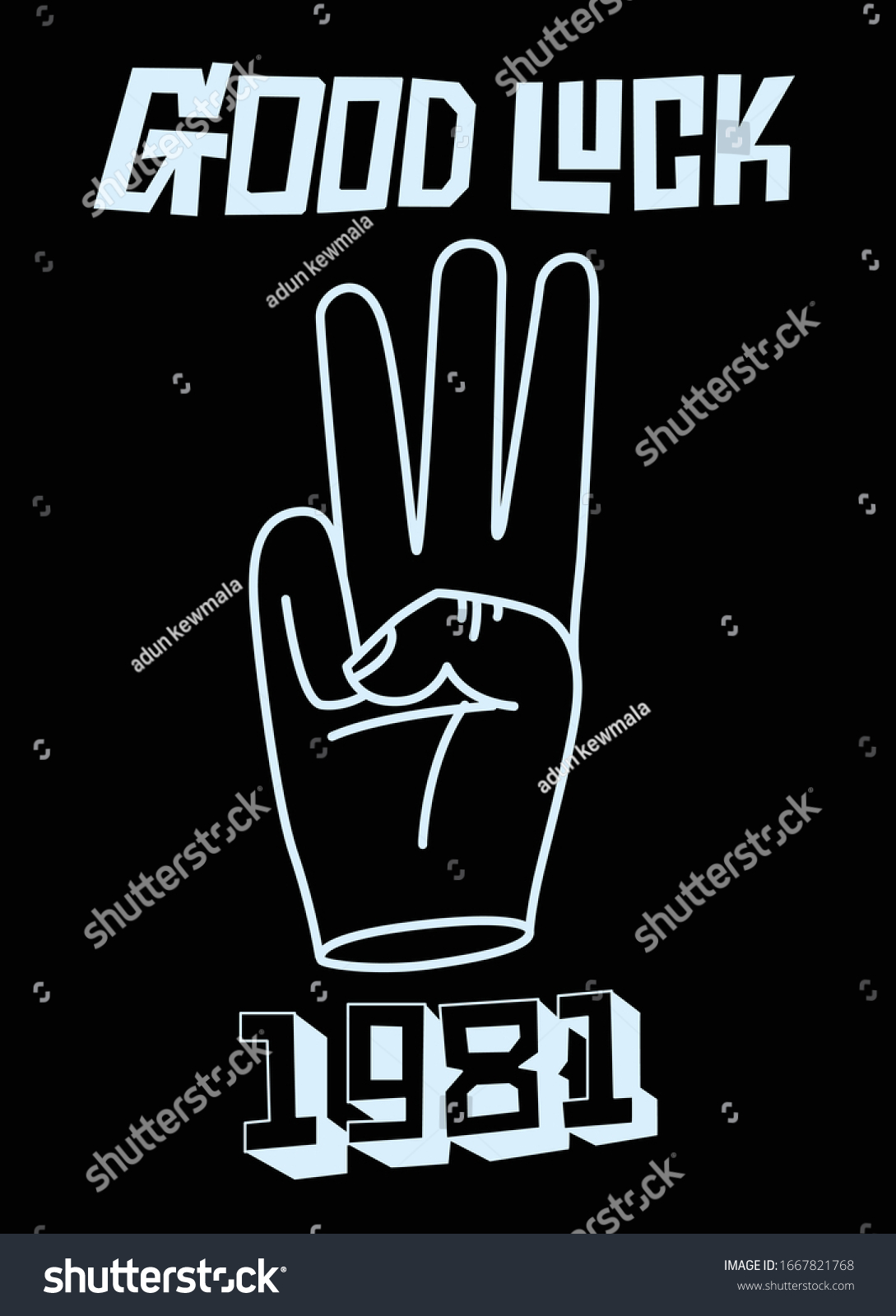 Good Luck Hand Finger Vector Stock Vector (Royalty Free) 1667821768