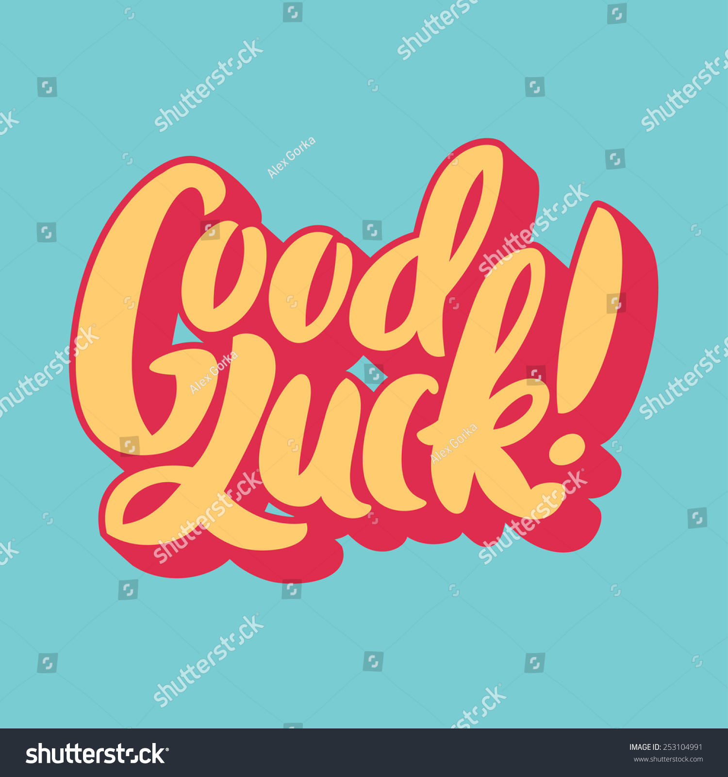Good Luck Hand Lettering Stock Vector (Royalty Free) 253104991