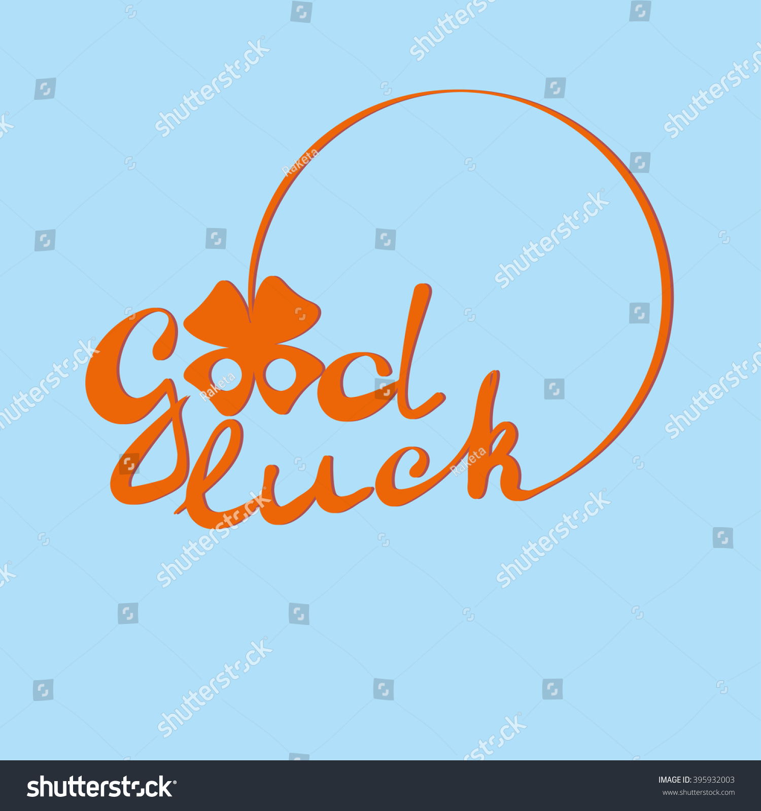 Good Luck Hand Lettering Stock Vector (Royalty Free) 395932003