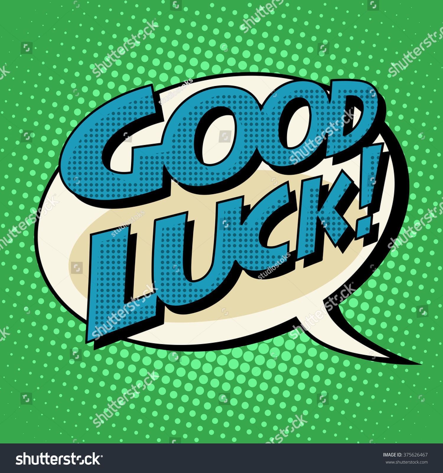 Good Luck Retro Comic Bubble Book Stock Vector (Royalty Free) 375626467