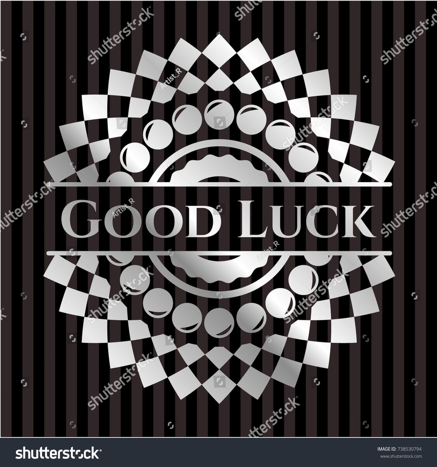 Good Luck Silver Emblem: vector de stock (libre de regalías) 738530794 ...