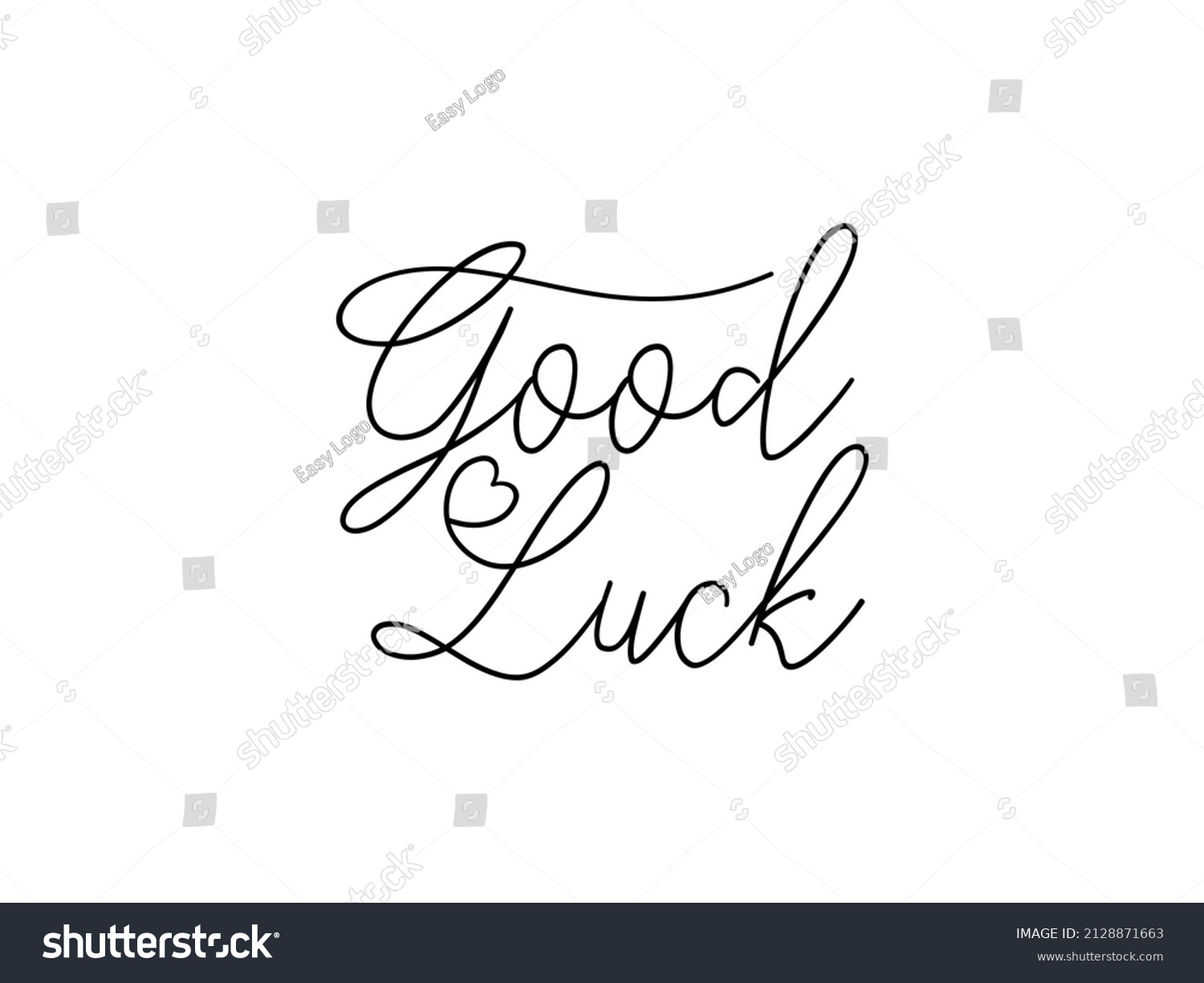 Good Luck Text Handwritten Lettering Calligraphy Stock Vector (Royalty ...