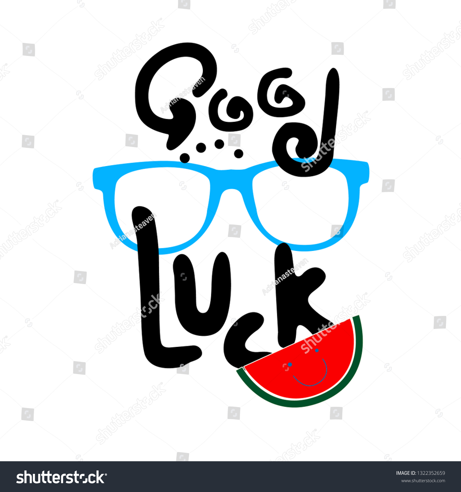 Good Luck Watermelon Graphic Vector Stock Vector (Royalty Free ...
