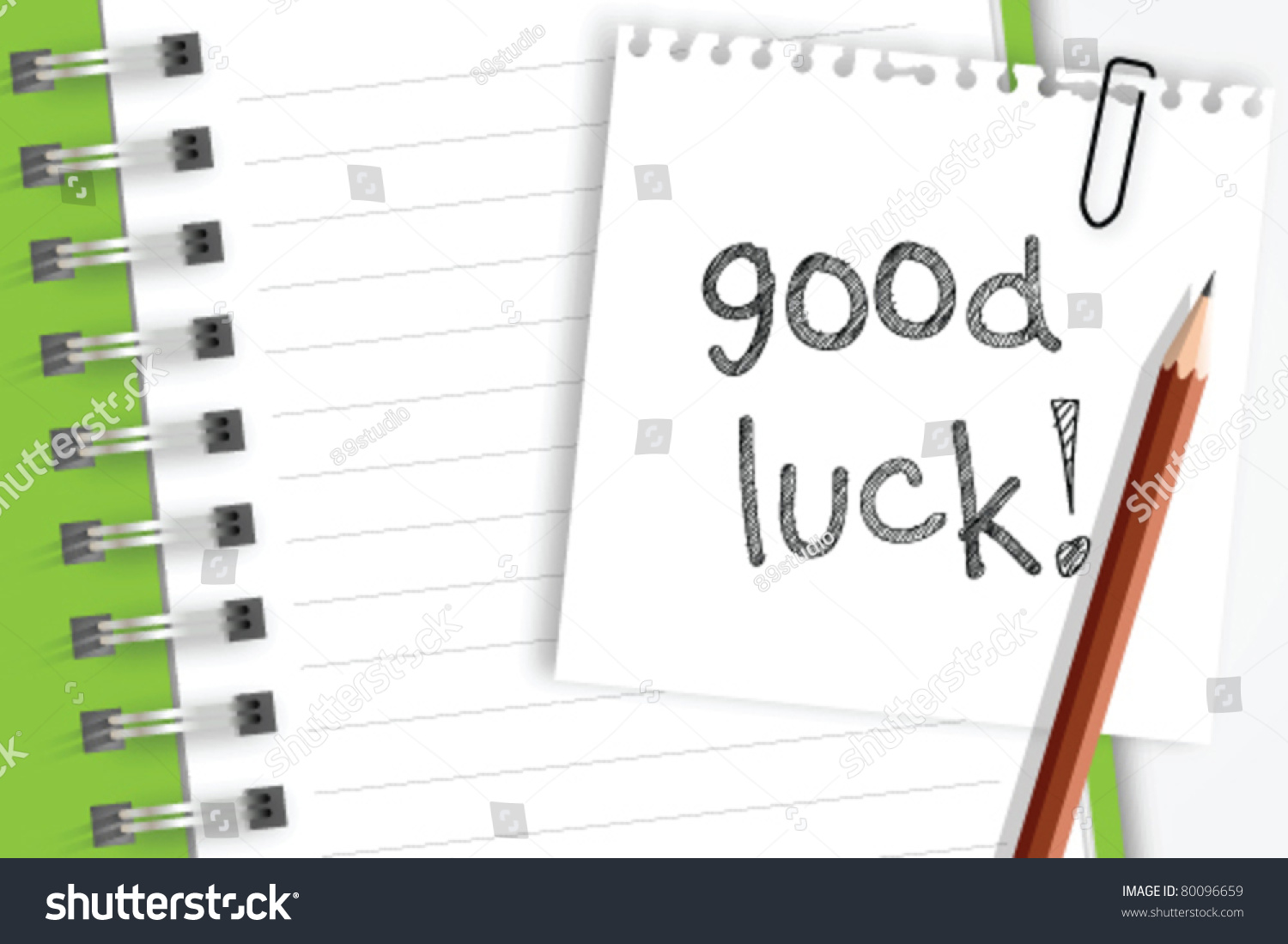 Good Luck Word On Note Paper: vector de stock (libre de regalías ...