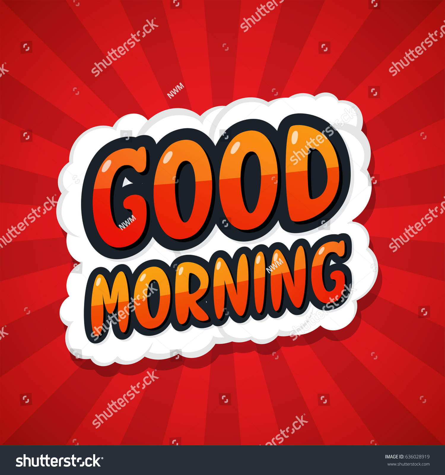 Good Morning Message Poster Comic Speech Stock Vector (Royalty Free ...