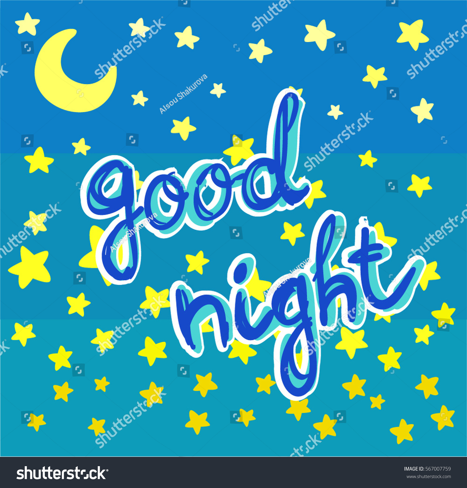 Good Night Illustration Stock Vector (Royalty Free) 567007759
