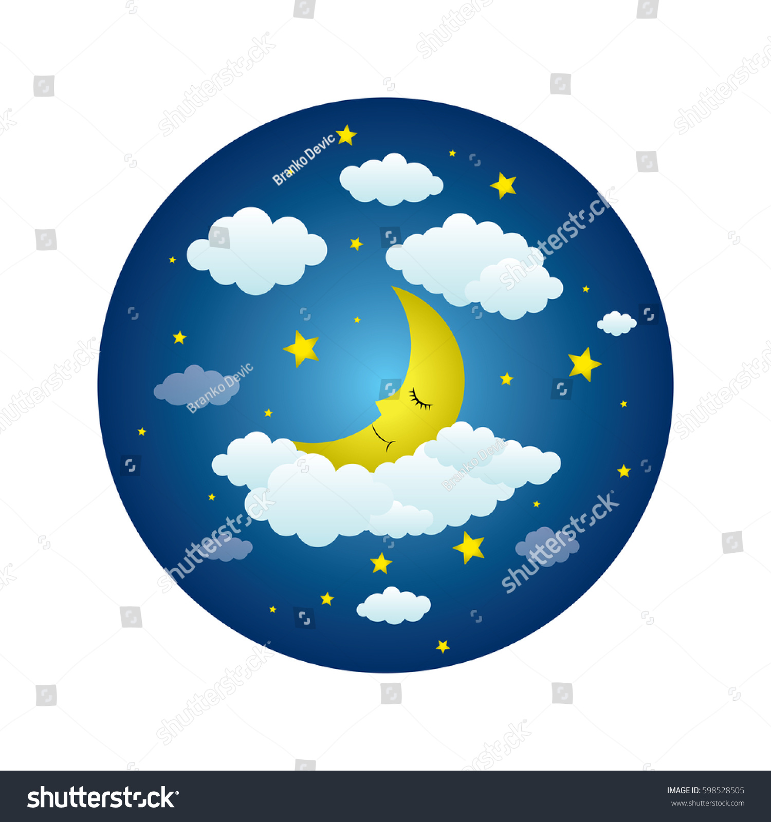 Good Night Illustration Vector Design Stock Vector (Royalty Free) 598528505