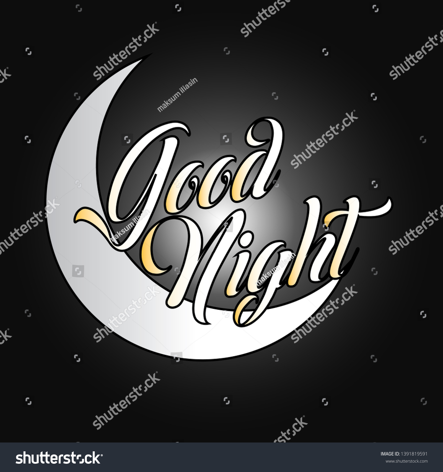 Good Night Logo Design Vector Stock Vector (Royalty Free) 1391819591