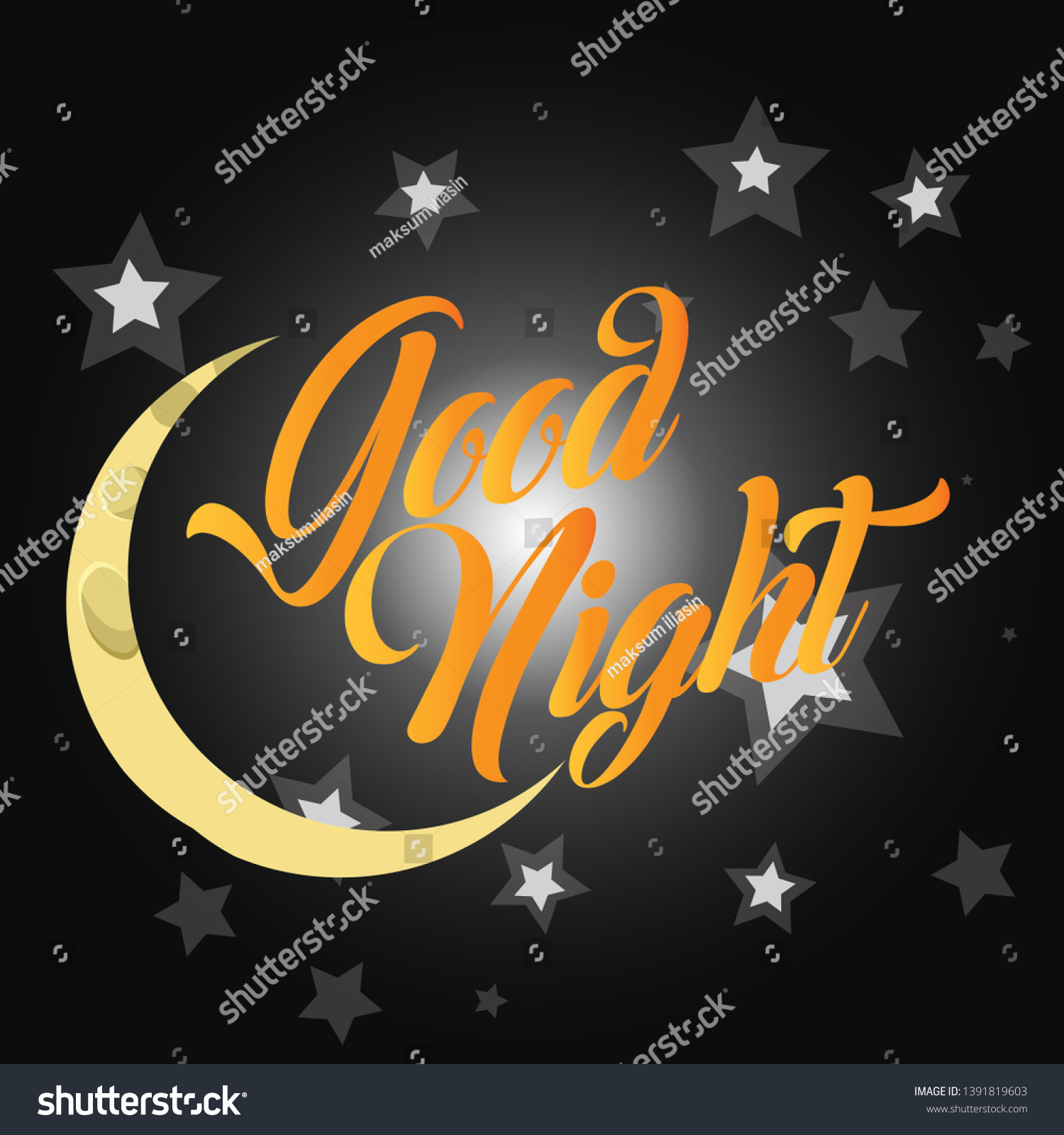 Good Night Logo Design Vector: vector de stock (libre de regalías ...