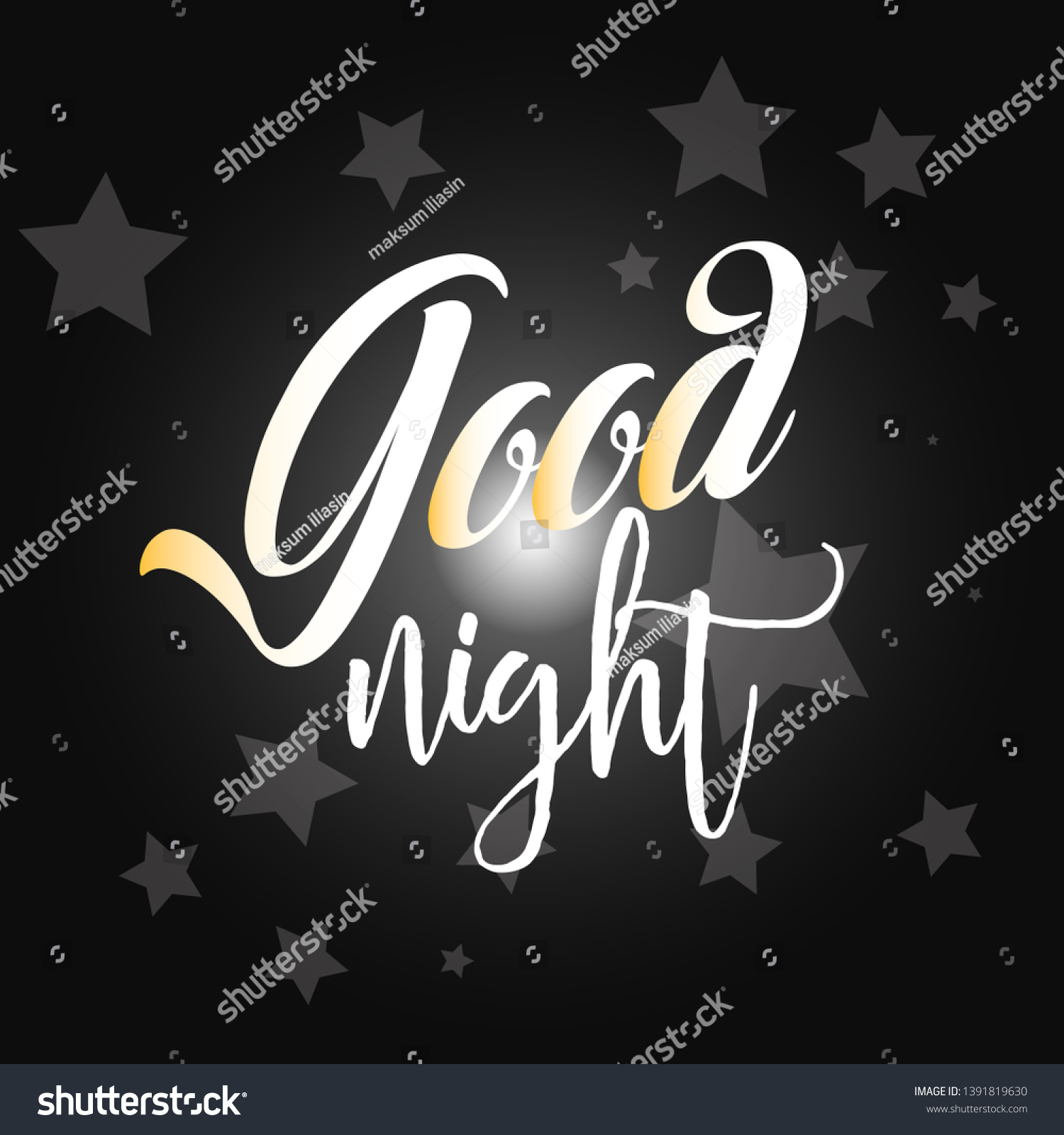Good Night Logo Design Vector Stock Vector (Royalty Free) 1391819630