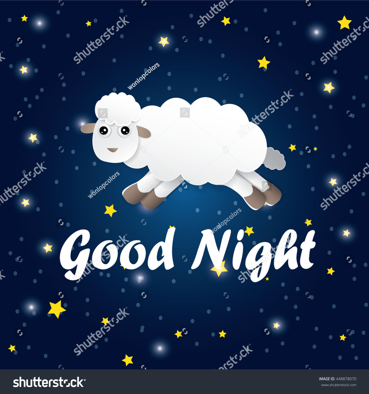Good Night Sheep Vector Illustration: เวกเตอร์สต็อก (ปลอดค่าลิขสิทธิ์ ...