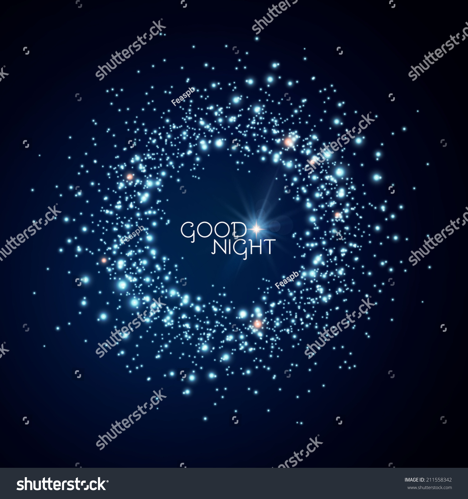 Good Night Star Wreath Vector Illustration: เวกเตอร์สต็อก (ปลอดค่า ...