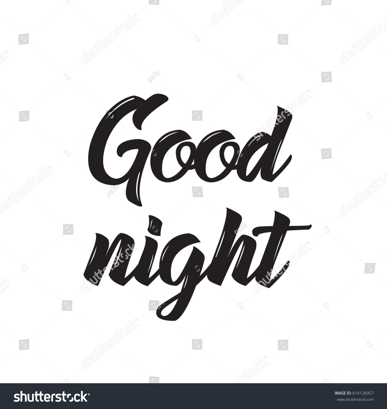 Good Night Text Design Vector Calligraphy Stock Vector (Royalty Free ...