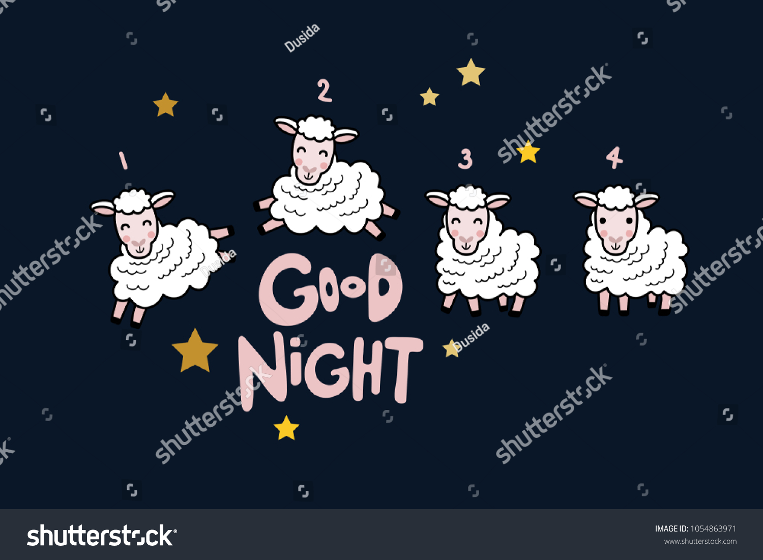 Good Night Cute Sheep Vector: เวกเตอร์สต็อก (ปลอดค่าลิขสิทธิ์ ...