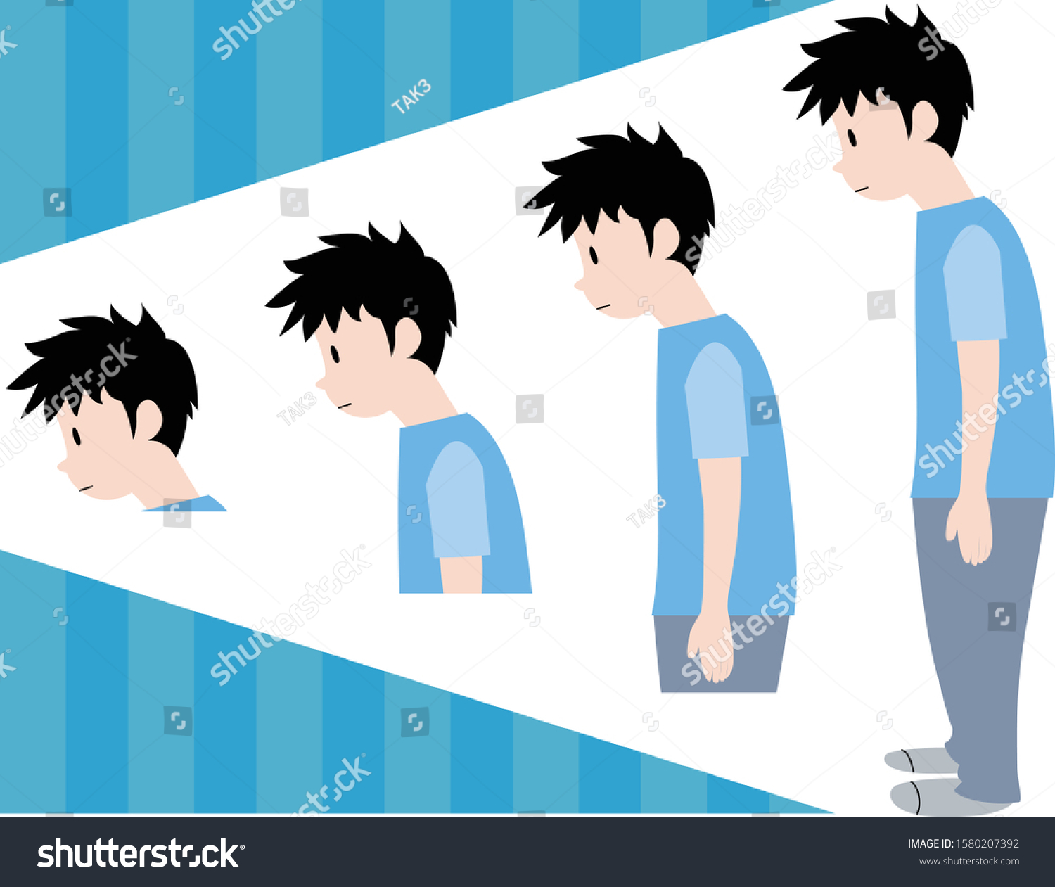 Good Posture Bad Posture Stock Vector (Royalty Free) 1580207392