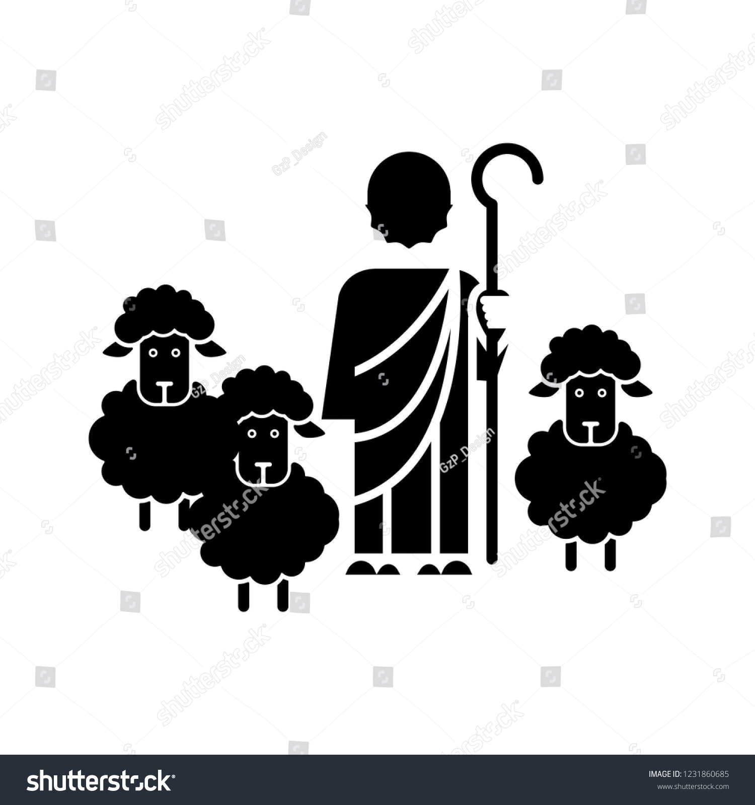 Good Shepherd Icon Stock Vector (Royalty Free) 1231860685