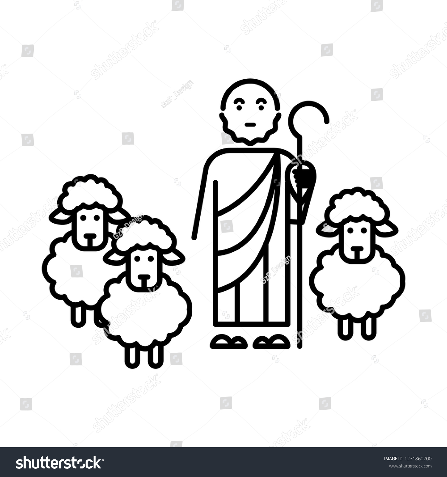 Good Shepherd Icon Stock Vector (Royalty Free) 1231860700 | Shutterstock