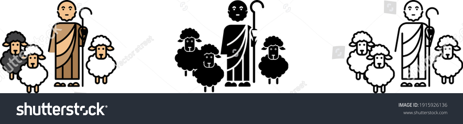 Good Shepherd Icon Vector Illustration Stock Vector (Royalty Free ...