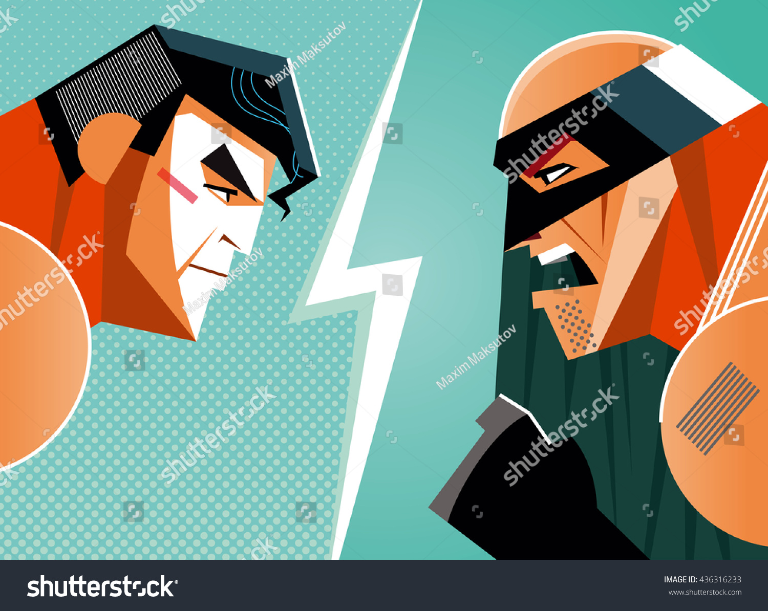 Good Versus Evil Superhero Vector Illustration 库存矢量图（免版税）436316233 ...