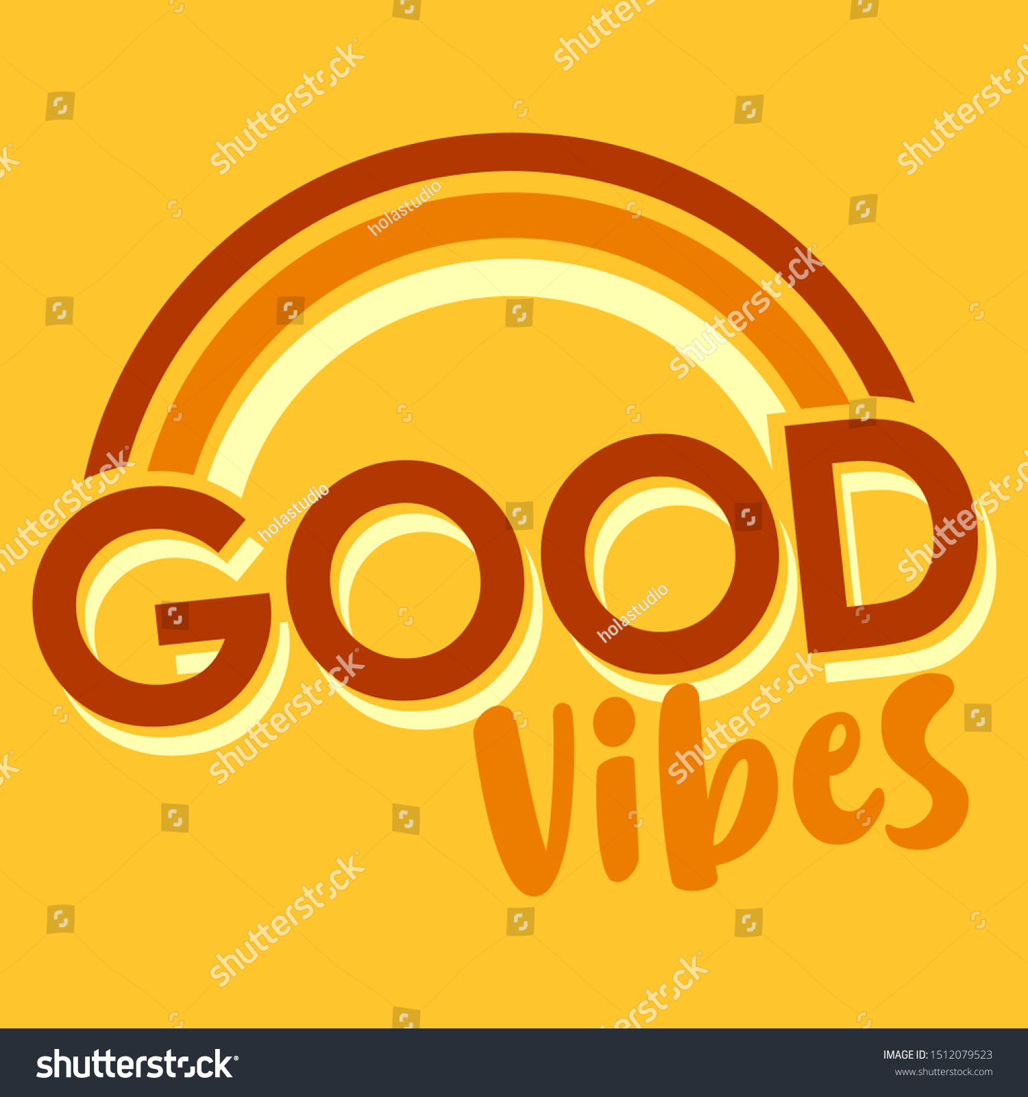 Good Vibes Slogan Print Vector Stock Vector (Royalty Free) 1512079523