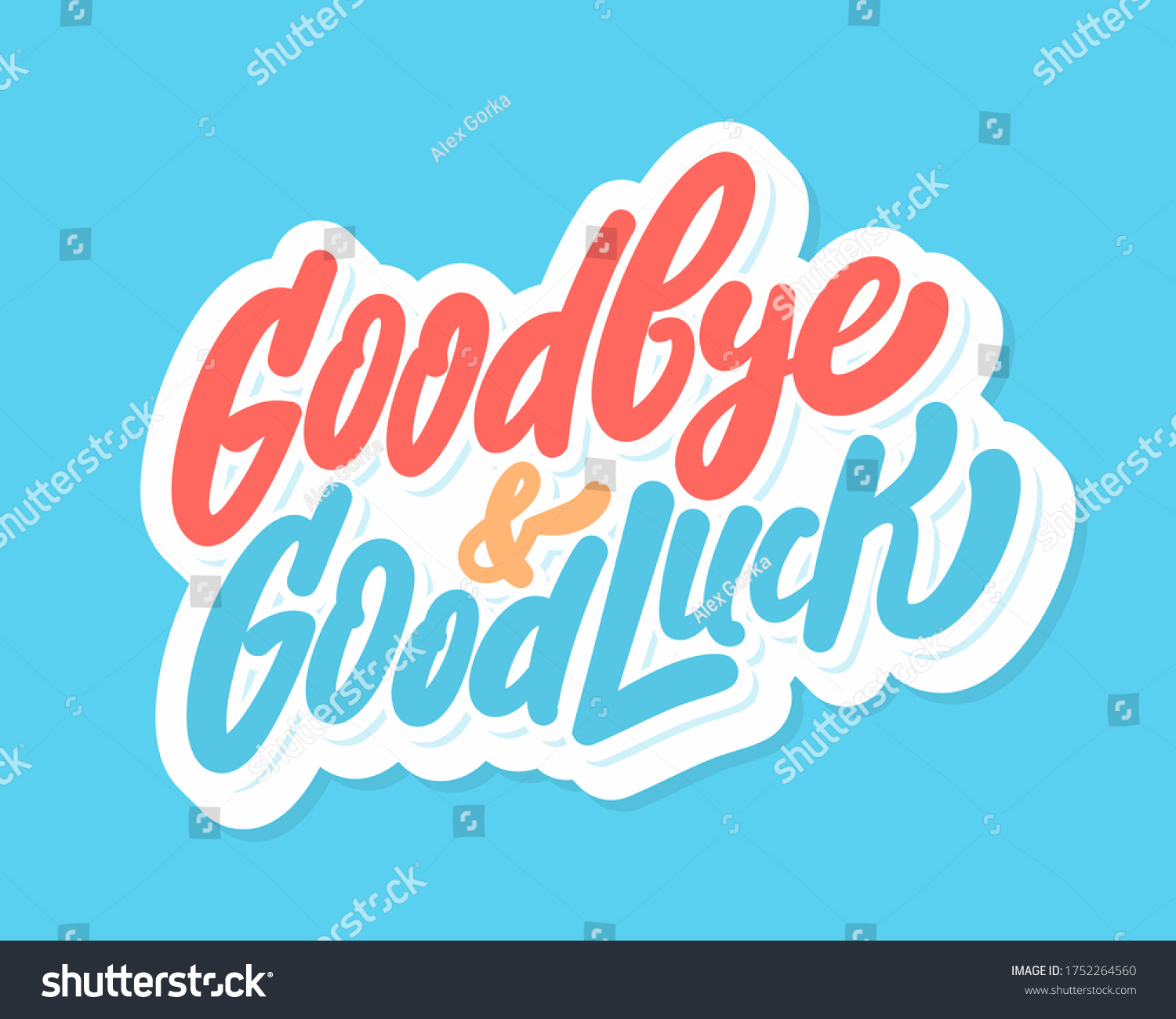 Goodbye Good Luck Vector Lettering Stock Vector (Royalty Free ...