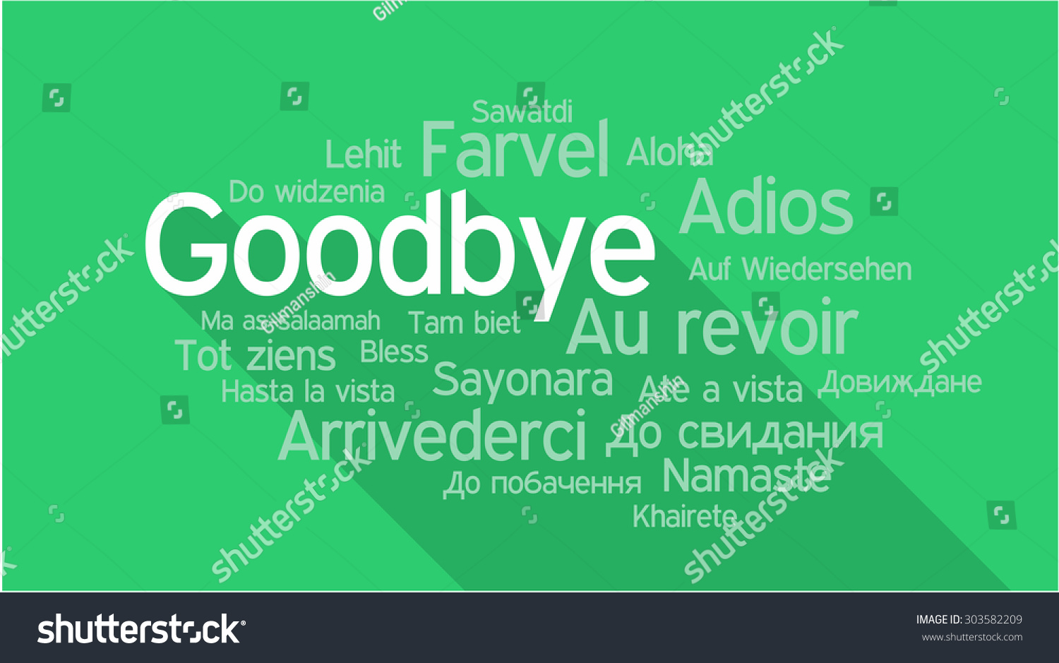 Goodbye Different Languages Words Collage Vector Stock Vector (Royalty ...