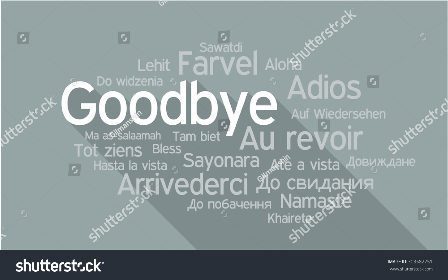 Goodbye Different Languages Words Collage Vector Stock Vector (Royalty ...