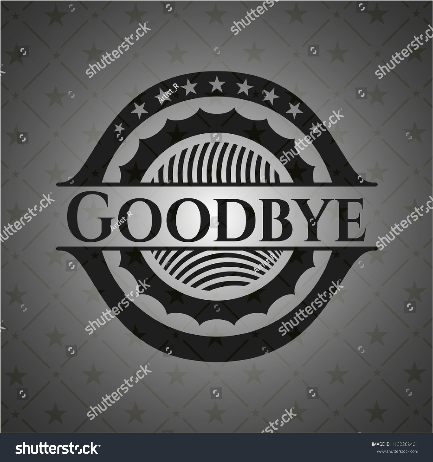 Goodbye Realistic Dark Emblem Stock Vector (Royalty Free) 1132209401 ...