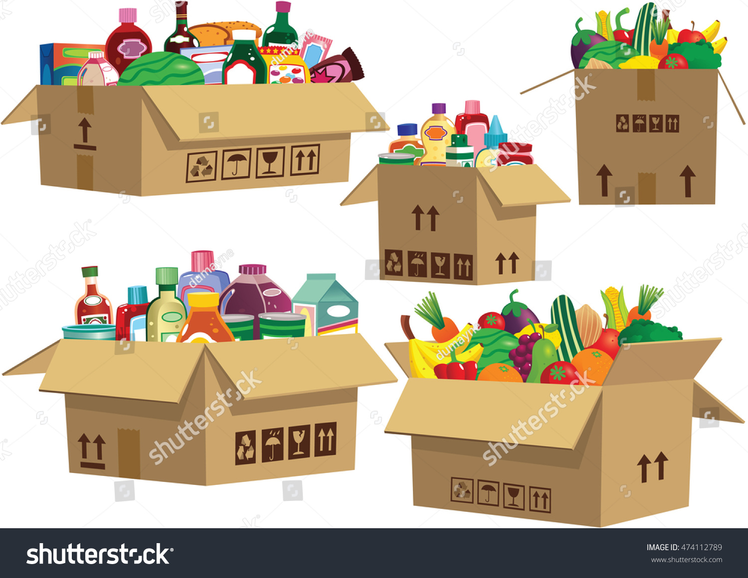 Goods Cardboard Boxes Stock Vector (Royalty Free) 474112789
