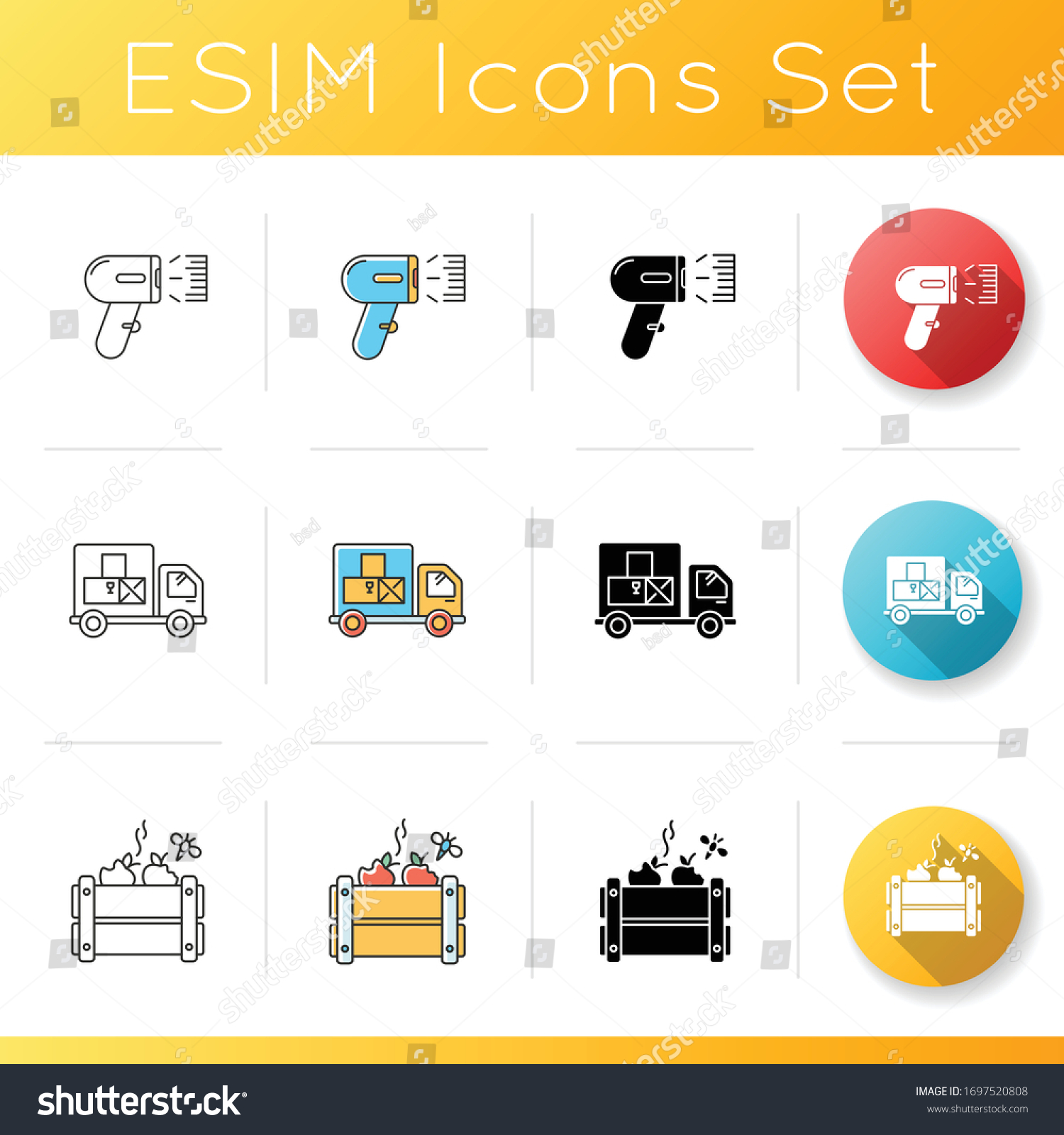 Goods Shortage Receipt Quality Control Icons 库存矢量图（免版税）1697520808 ...