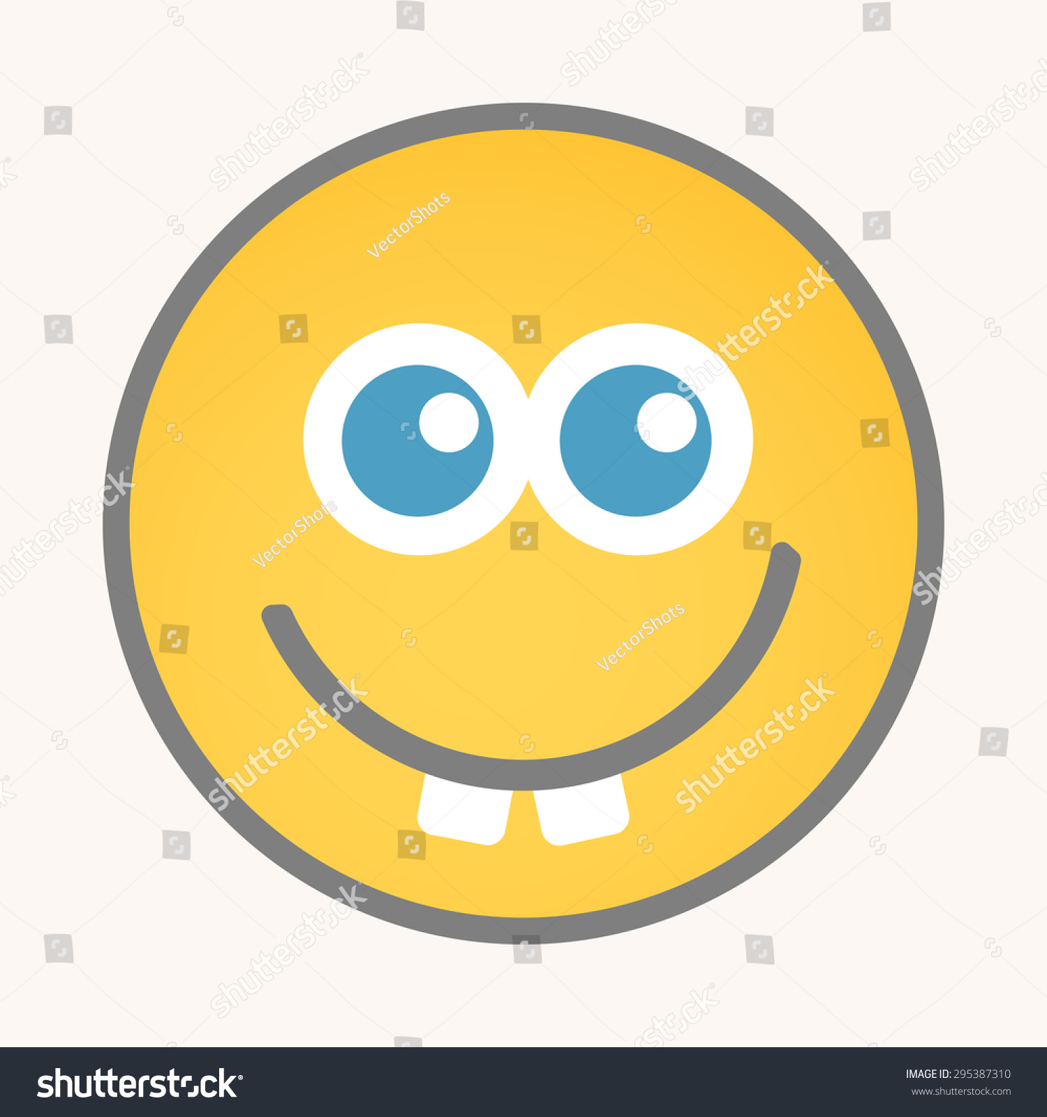 Goofy Cartoon Smiley Vector Face Stock Vector (Royalty Free) 295387310