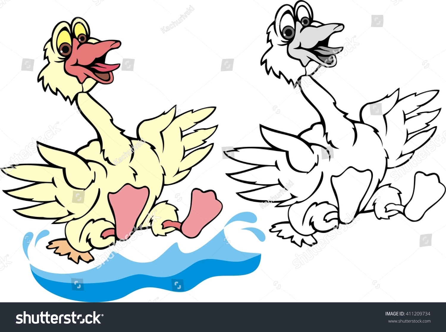 Goose Cartoon Stock Vector (Royalty Free) 411209734 - Shutterstock