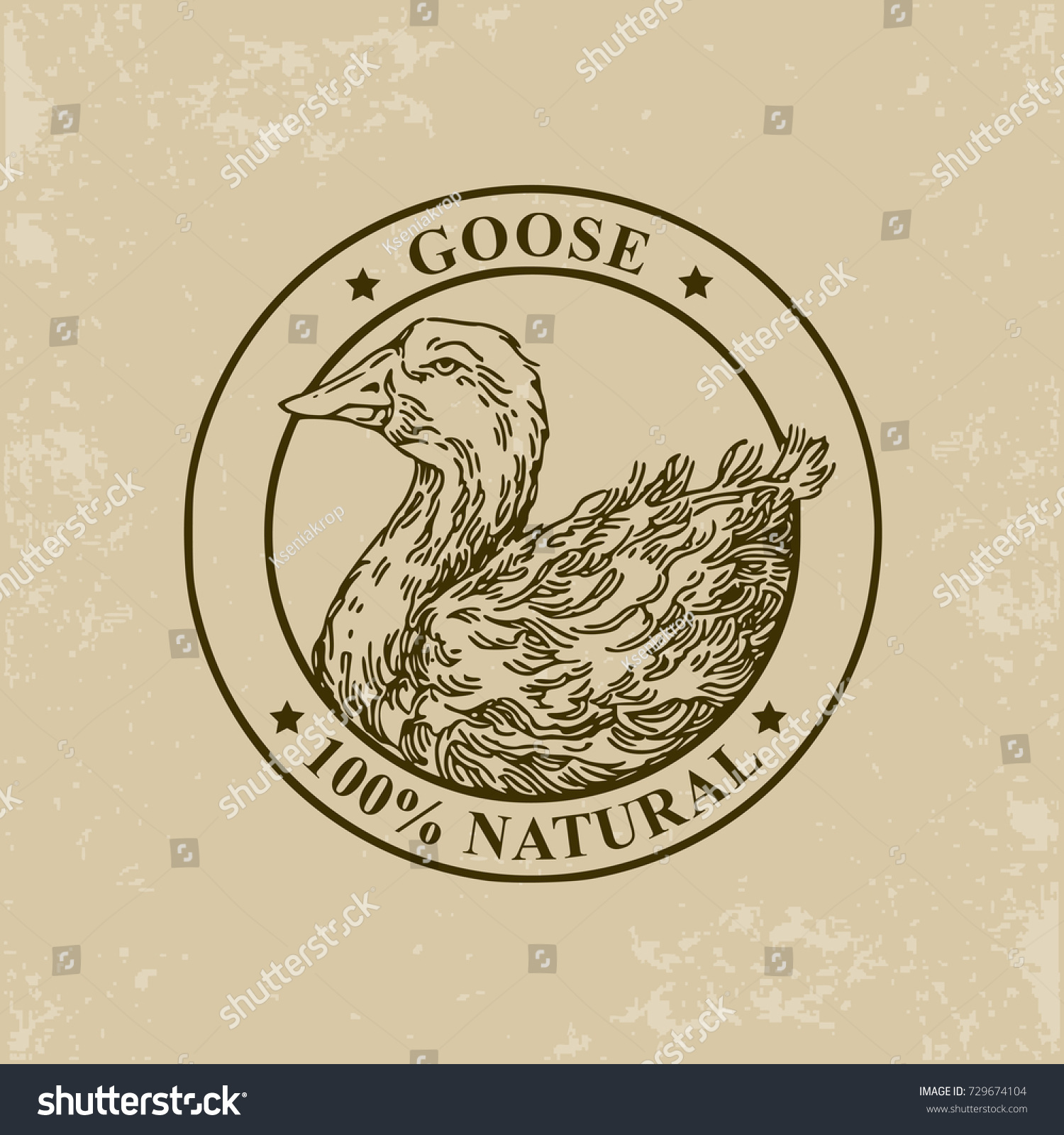 Goose Label Vector Illustration Stock Vector (Royalty Free) 729674104 ...