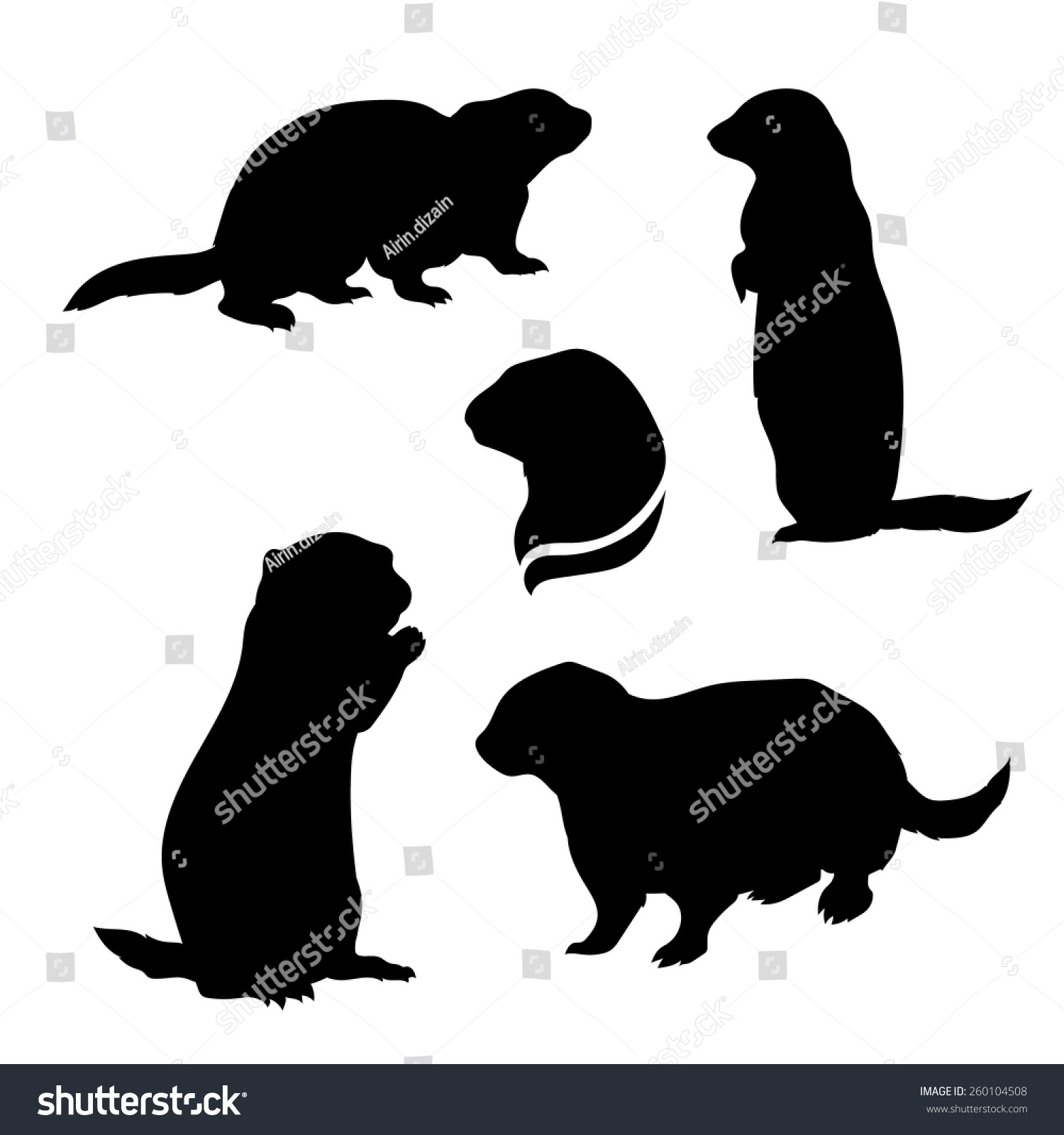 Gopher Set Silhouettes Vector Stock Vector (Royalty Free) 260104508 ...