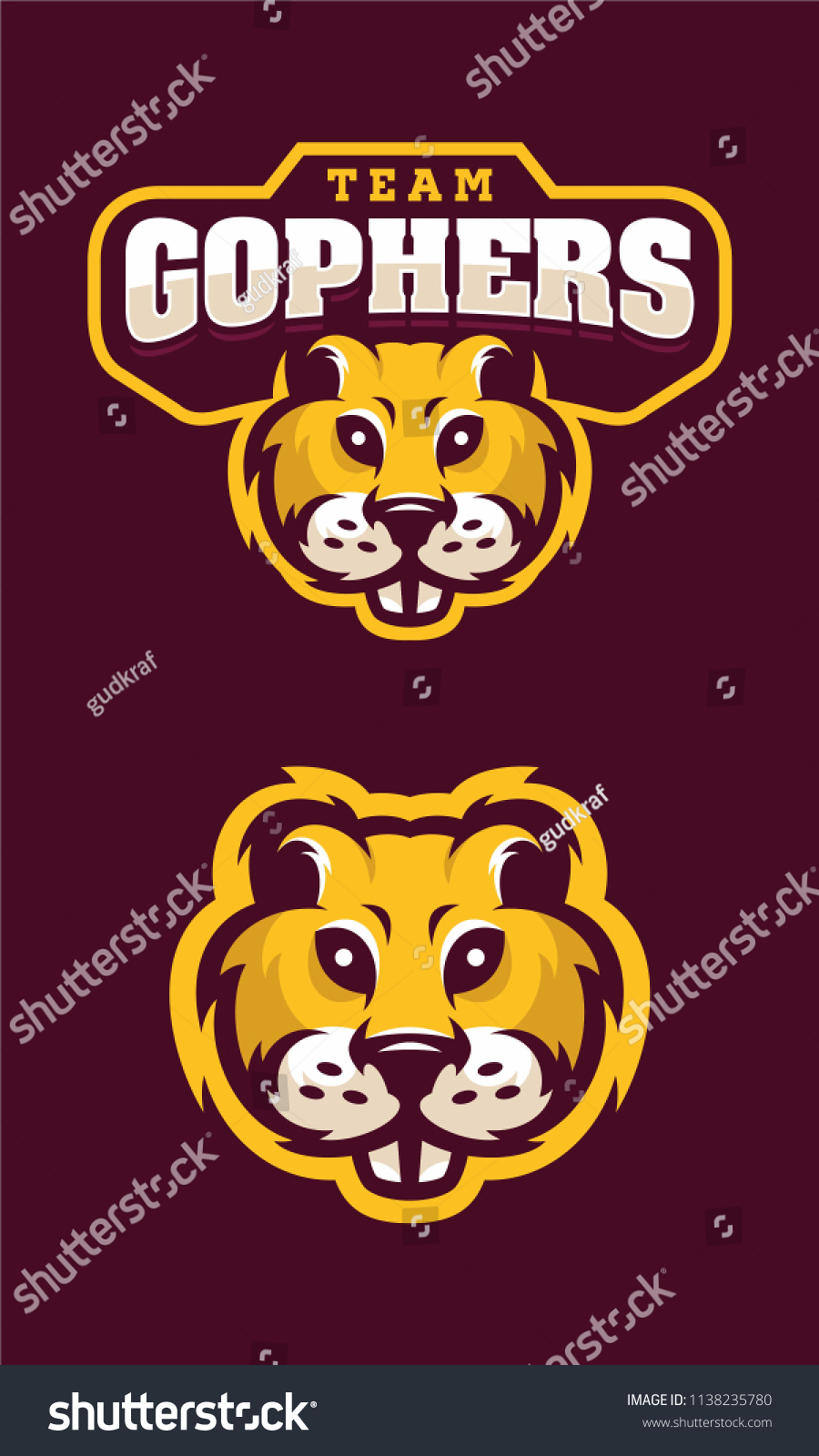 Gophers Mascot Logo Stock Vector (Royalty Free) 1138235780