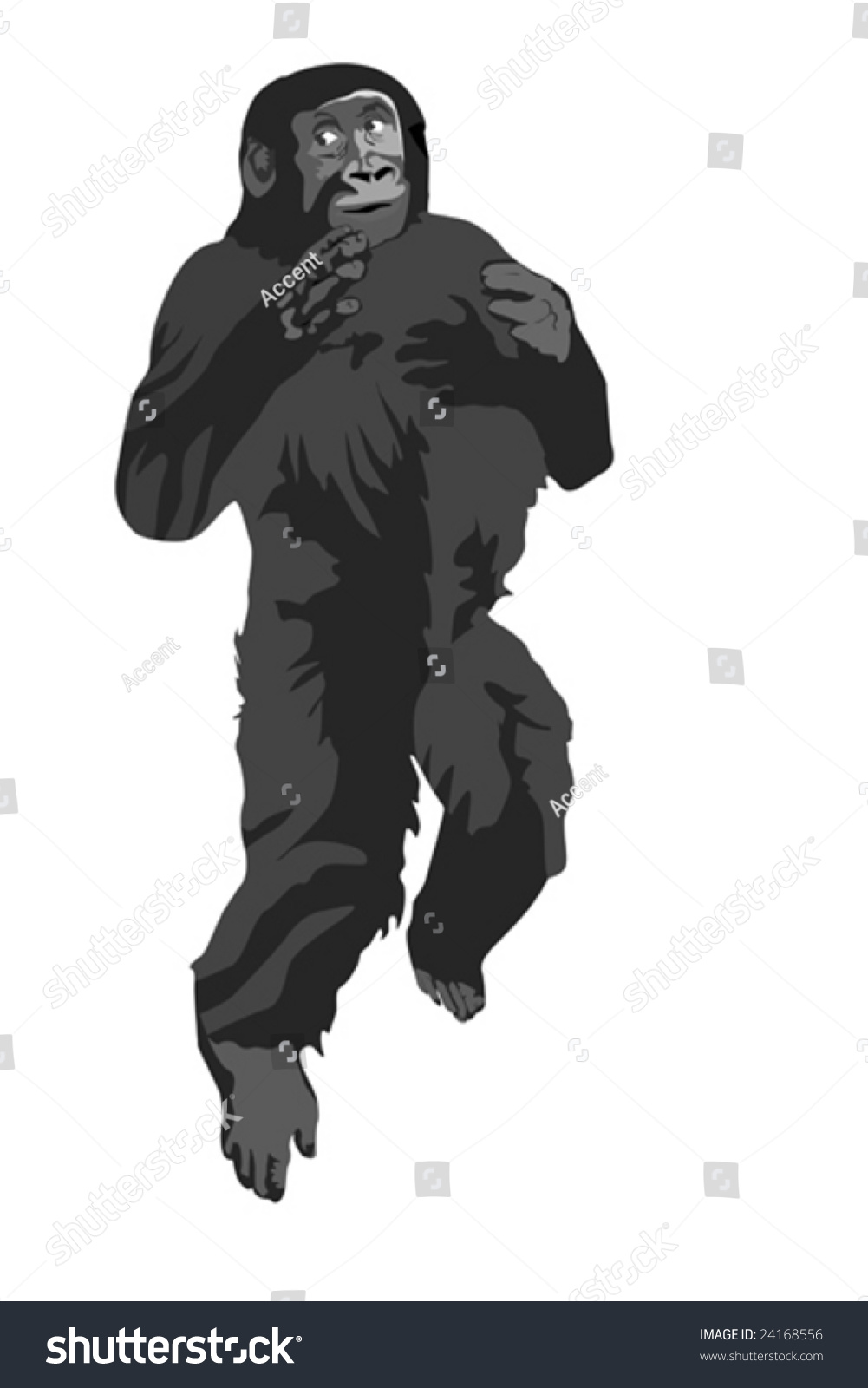 Gorilla Beating His Chest While Running Stock Vector (Royalty Free ...