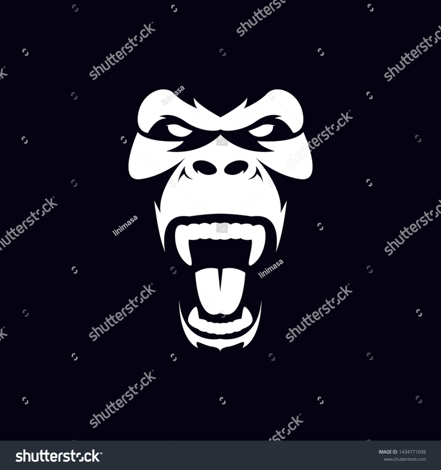 Gorilla Face Head Vector Illustration Stock Vector (Royalty Free ...