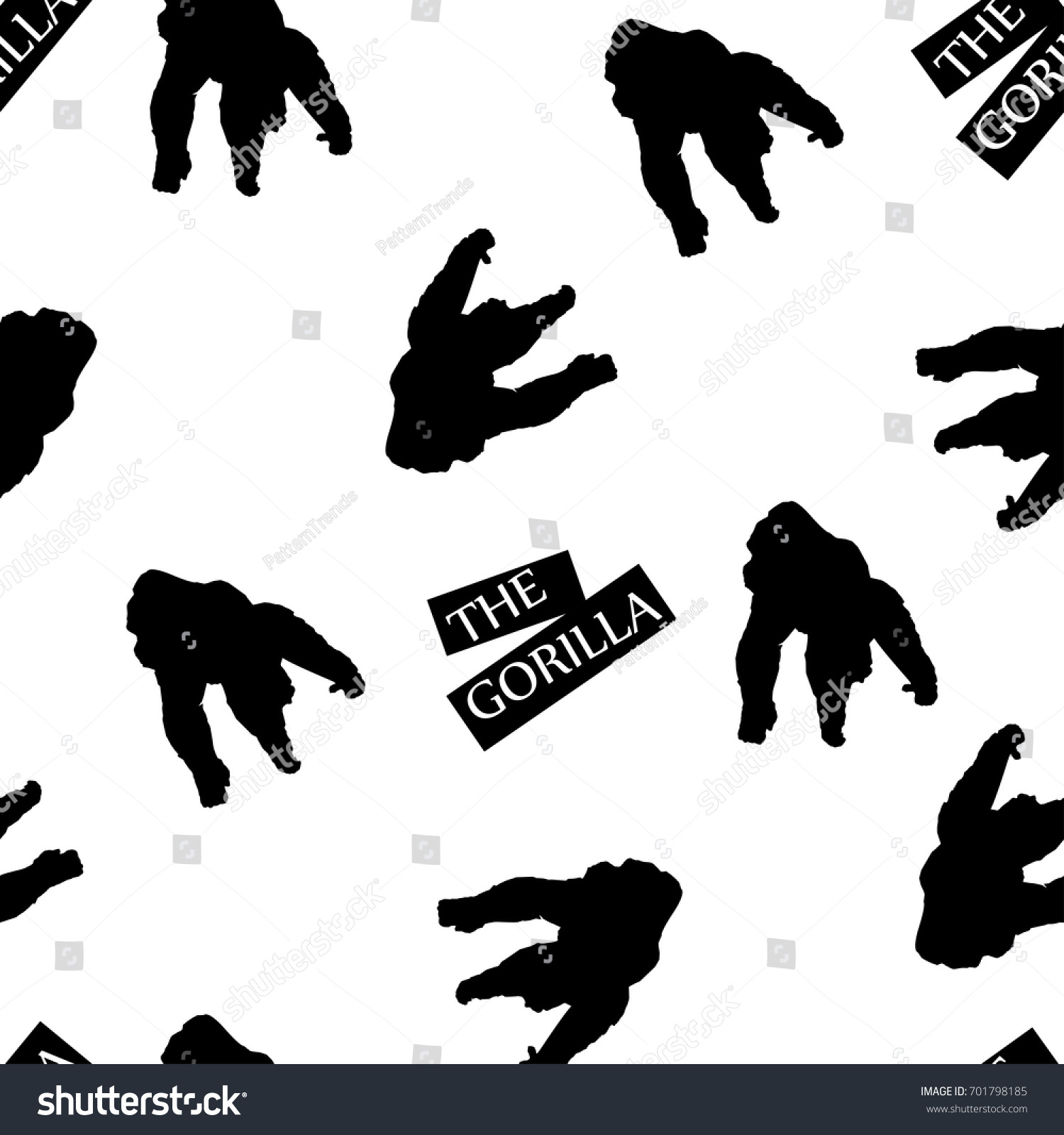 Gorilla Seamless Pattern Vector Illustration Stock Vector (Royalty Free ...