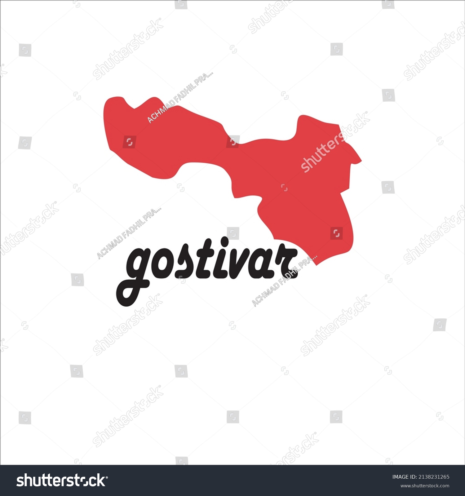 Gostivar Map On White Background Stock Vector (Royalty Free) 2138231265 ...