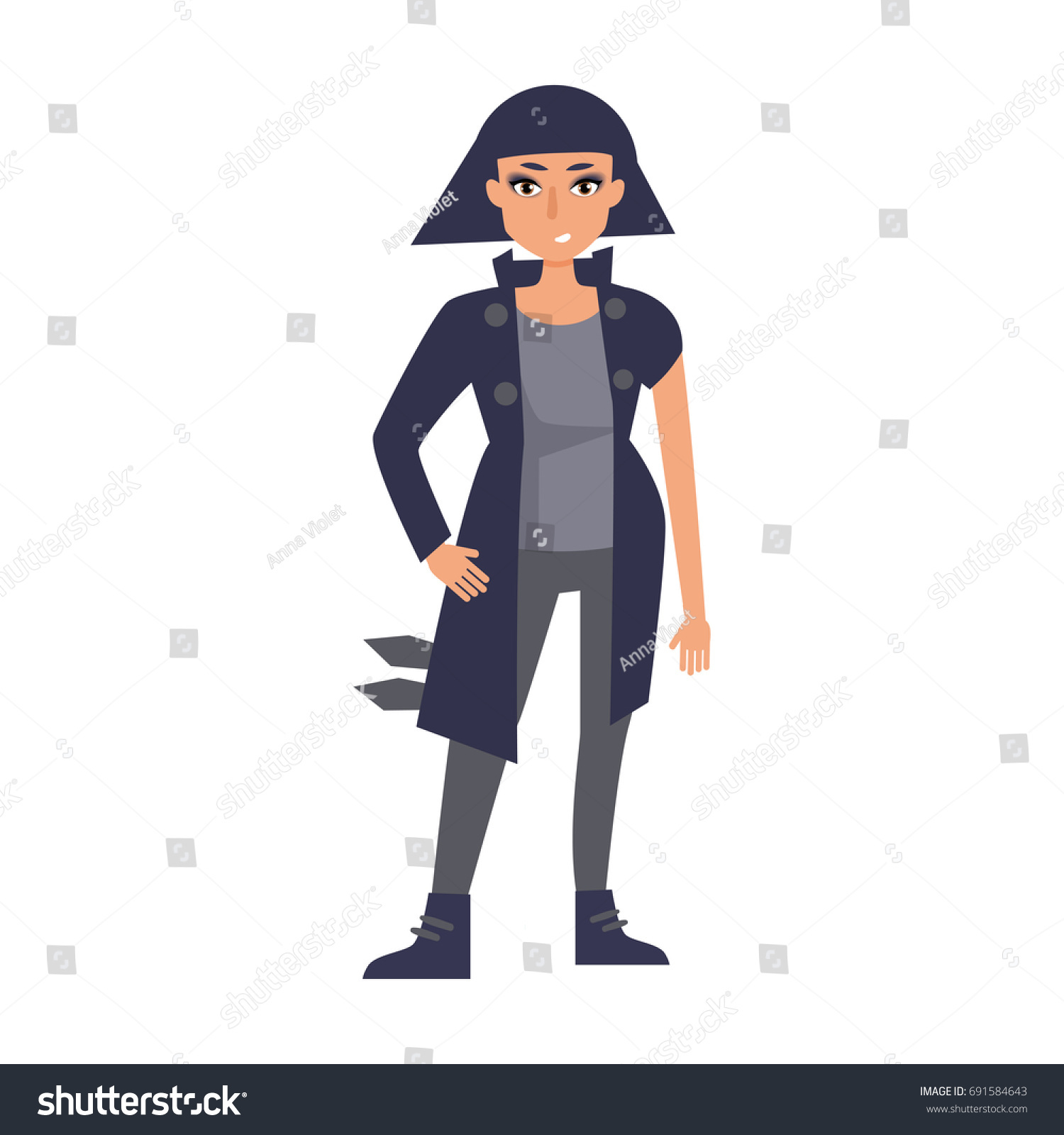Goth Vector Cartoon Isolated Art On Stock Vector (Royalty Free ...