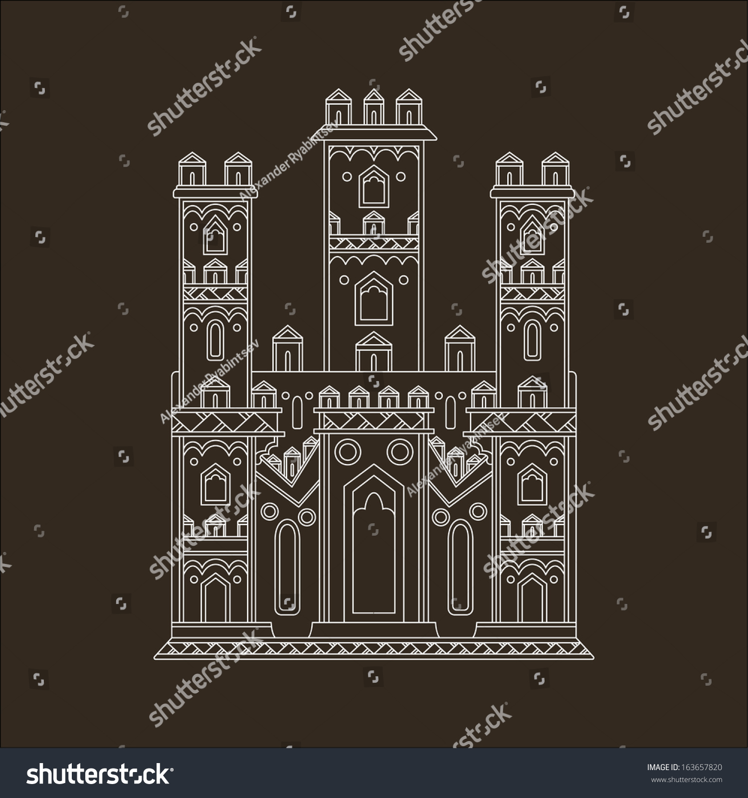 Gothic Castle Vector Illustration Stock Vector (Royalty Free) 163657820 ...