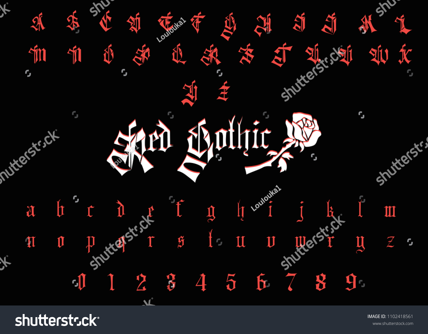 Gothic Font Vector Art Classic Gothic Stock Vector (Royalty Free ...