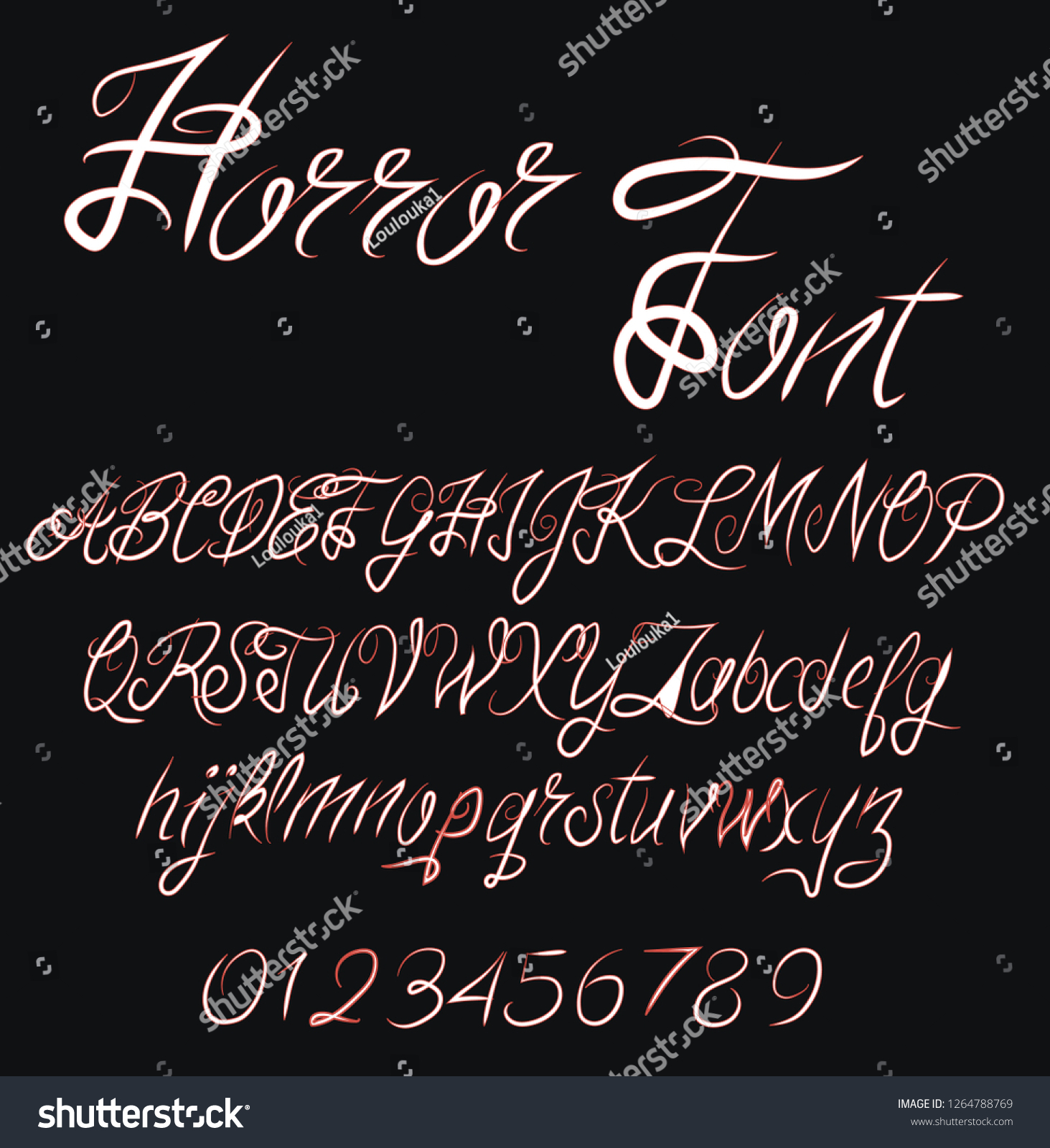 Gothic Vector Font Vector Alphabet Red: เวกเตอร์สต็อก (ปลอดค่าลิขสิทธิ์ ...