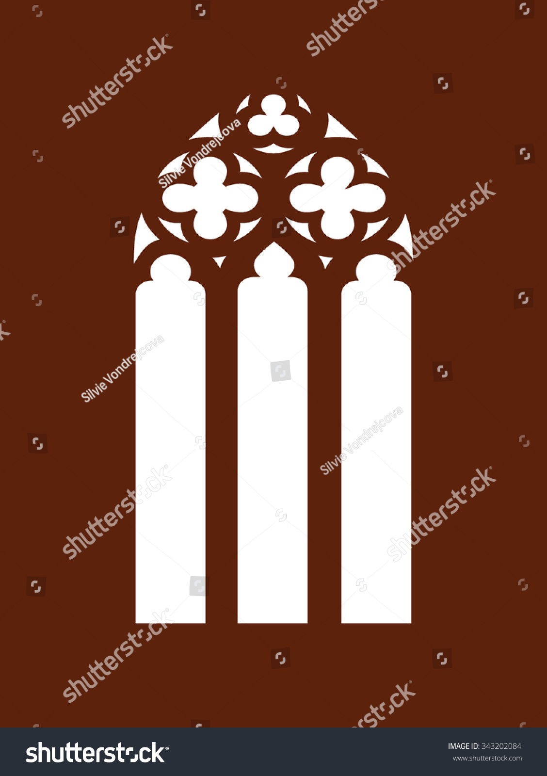 Gothic Window Silhouette Vista Vector Graphics: stockvector ...