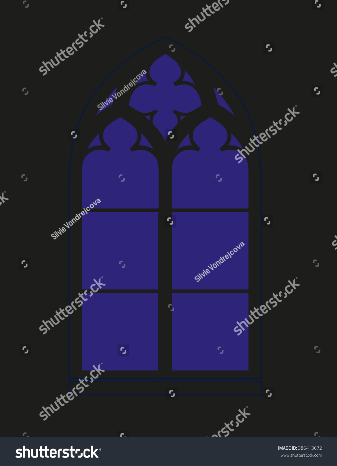 「Gothic Window Silhouette Vista Vector Graphics」のベクター画像素材（ロイヤリティフリー ...