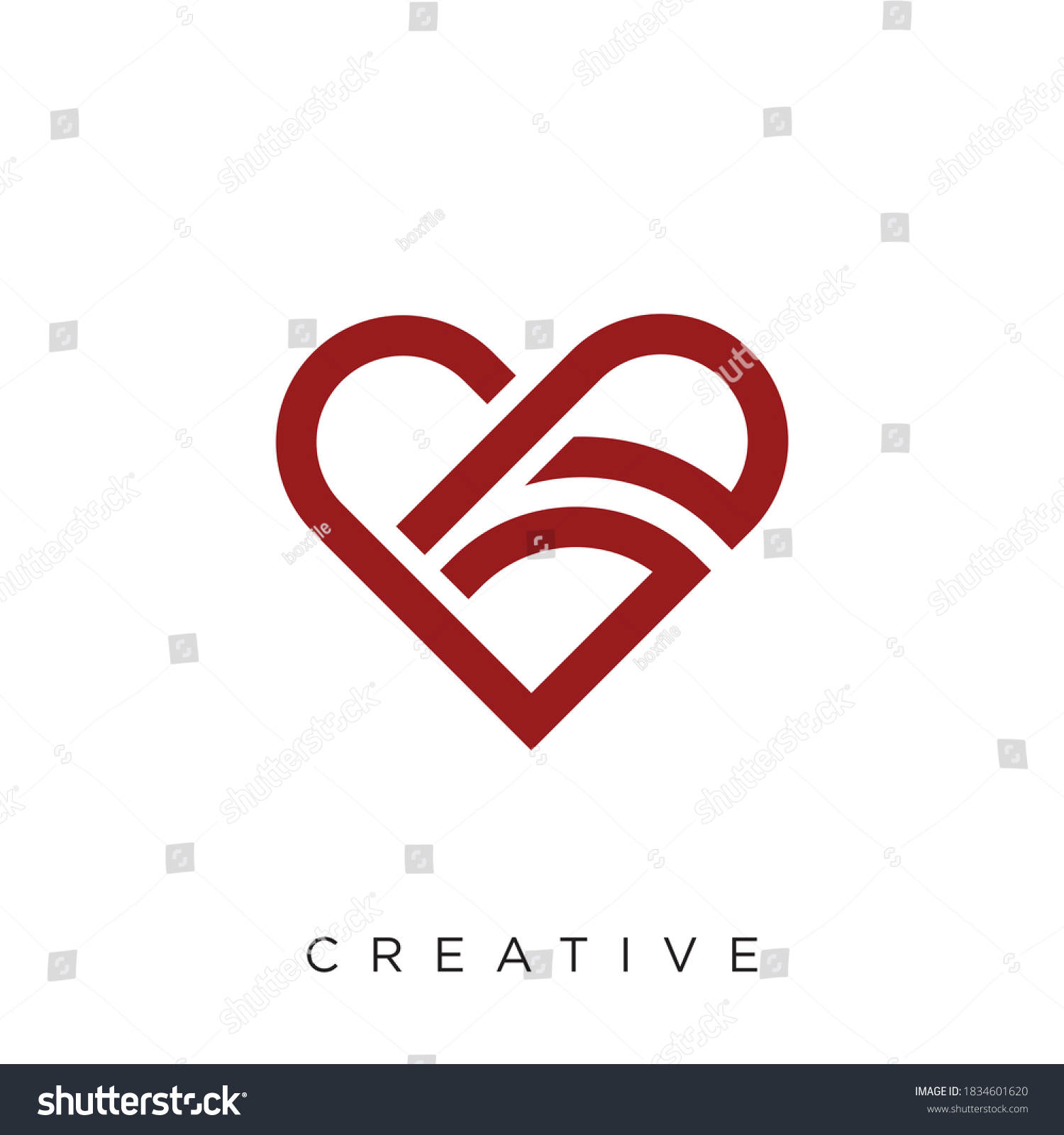 Gp Love Logo Illustration Design Vector Stock Vector (Royalty Free ...