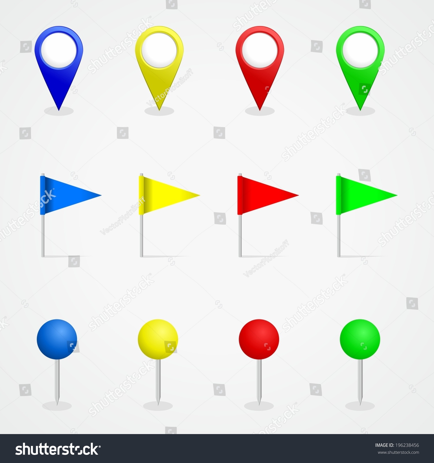 Gps Icons Set Stock Vector (Royalty Free) 196238456