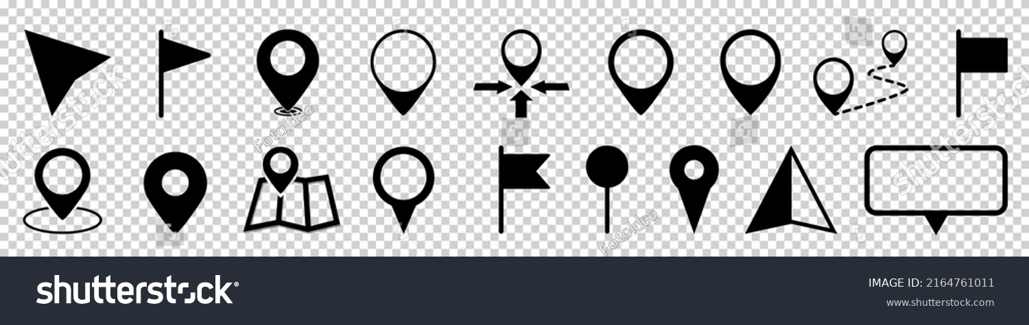 Gps Map Pointer Flags North Direction Stock Vector (Royalty Free) 2164761011 | Shutterstock