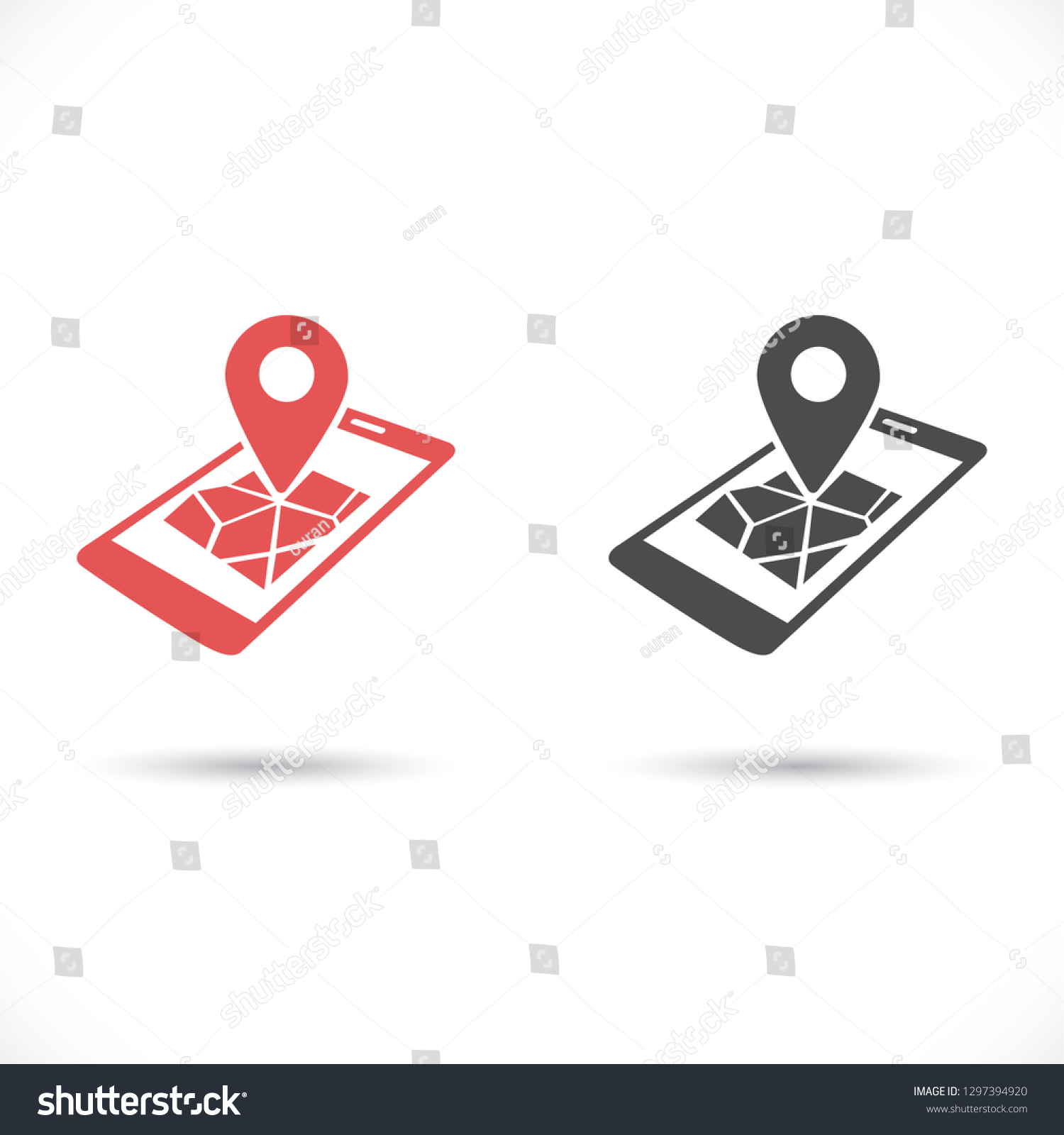 Gps Phone Icon Map Marker Vector 스톡 벡터(로열티 프리) 1297394920 | Shutterstock