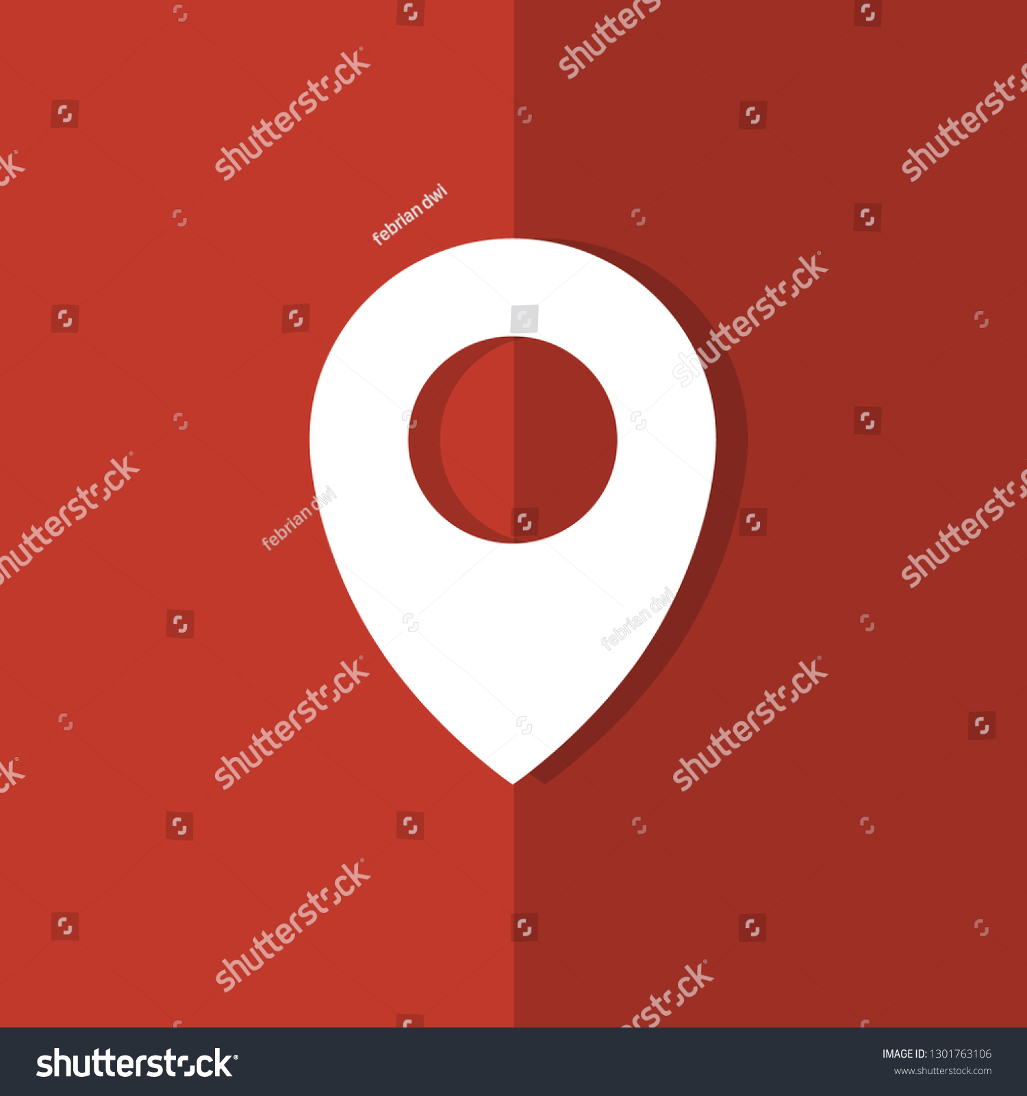 Gps Pin Icon Map Symbol Flat Stock Vector (Royalty Free) 1301763106 ...